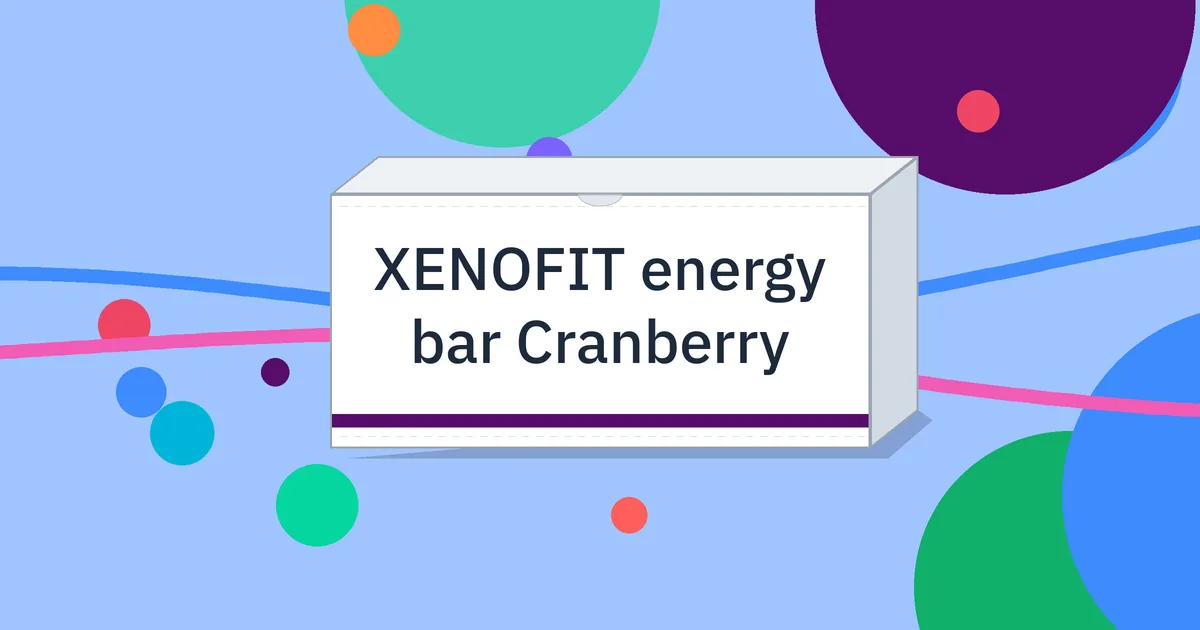 Symbolbild: Packung mit der Aufschrift XENOFIT energy bar Cranberry (PZN 14439923) – Verfügbarkeit und Bezug in Apotheken in Frankfurt am Main