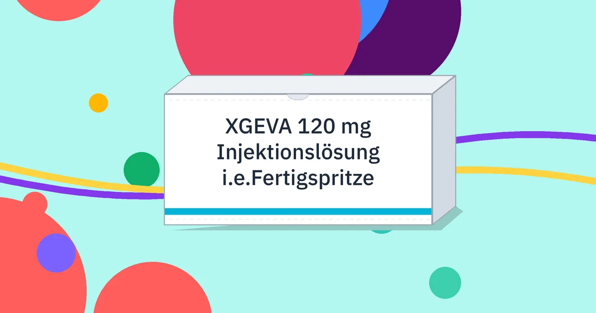 Symbolbild: Packung mit der Aufschrift XGEVA 120 mg Injektionslösung i.e.Fertigspritze (PZN 19404510) – Verfügbarkeit und Bezug in Apotheken in Frankfurt am Main
