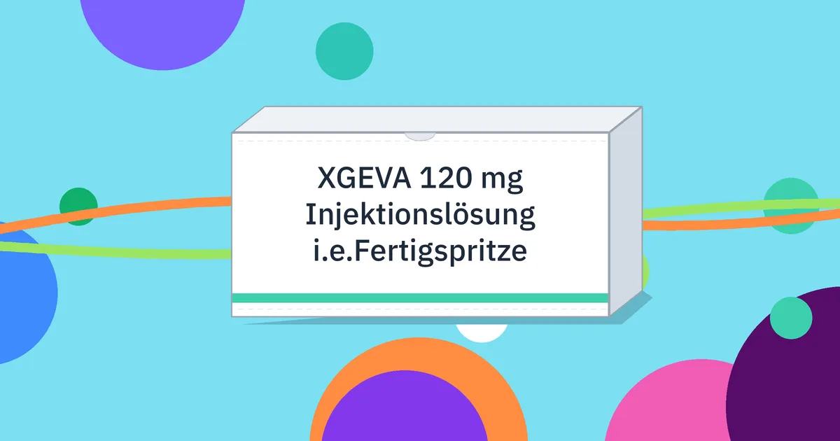 Symbolbild: Packung mit der Aufschrift XGEVA 120 mg Injektionslösung i.e.Fertigspritze (PZN 20022311) – Verfügbarkeit und Bezug in Apotheken in Frankfurt am Main