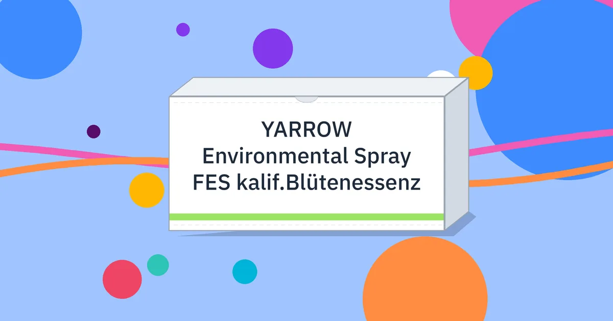 Symbolbild: Packung mit der Aufschrift YARROW Environmental Spray FES kalif.Blütenessenz (PZN 09177579) – Verfügbarkeit und Bezug in Apotheken in Frankfurt am Main