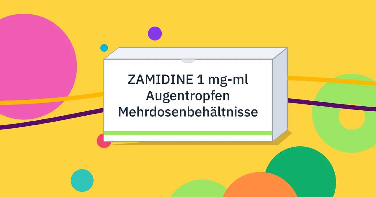 Symbolbild: Packung mit der Aufschrift ZAMIDINE 1 mg-ml Augentropfen Mehrdosenbehältnisse (PZN 18381132) – Verfügbarkeit und Bezug in Apotheken in Frankfurt am Main