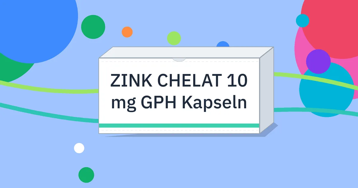 Symbolbild: Packung mit der Aufschrift ZINK CHELAT 10 mg GPH Kapseln (PZN 10015037) – Verfügbarkeit und Bezug in Apotheken in Frankfurt am Main