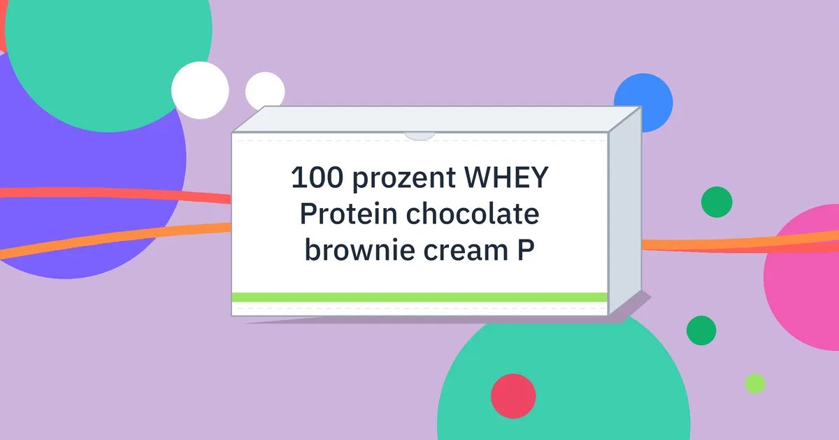Symbolbild: Packung mit der Aufschrift 100 prozent WHEY Protein chocolate brownie cream P (PZN 13361001) – Verfügbarkeit und Bezug in Apotheken in Frankfurt am Main