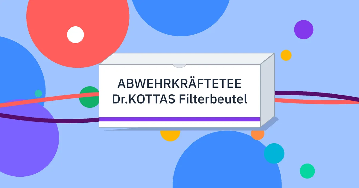 Symbolbild: Packung mit der Aufschrift ABWEHRKRÄFTETEE Dr.KOTTAS Filterbeutel (PZN 09919911) – Verfügbarkeit und Bezug in Apotheken in Frankfurt am Main