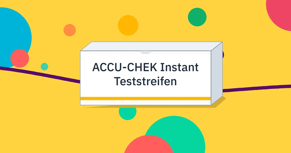 Symbolbild: Packung mit der Aufschrift ACCU-CHEK Instant Teststreifen (PZN 19266048) – Verfügbarkeit und Bezug in Apotheken in Frankfurt am Main