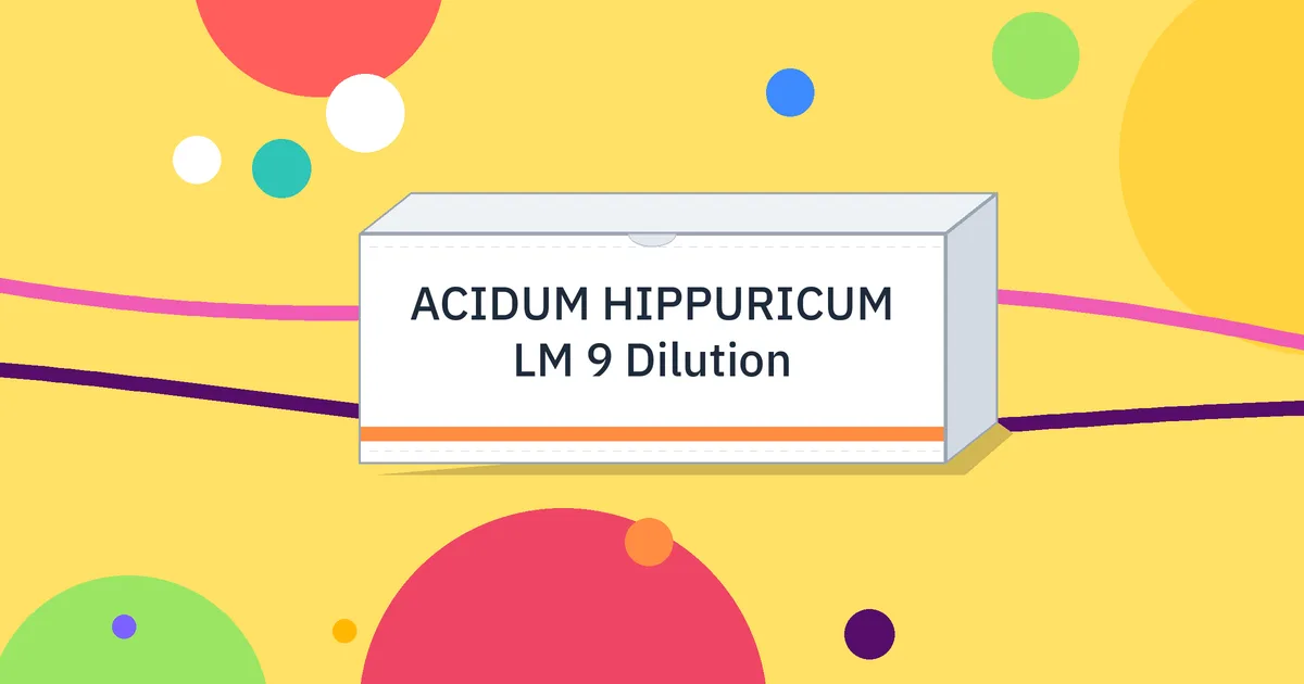 Symbolbild: Packung mit der Aufschrift ACIDUM HIPPURICUM LM 9 Dilution (PZN 13277312) – Verfügbarkeit und Bezug in Apotheken in Frankfurt am Main