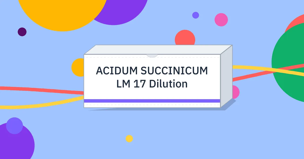 Symbolbild: Packung mit der Aufschrift ACIDUM SUCCINICUM LM 17 Dilution (PZN 13283962) – Verfügbarkeit und Bezug in Apotheken in Frankfurt am Main