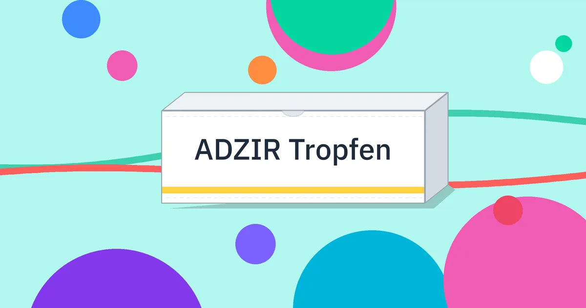 Symbolbild: Packung mit der Aufschrift ADZIR Tropfen (PZN 10329793) – Verfügbarkeit und Bezug in Apotheken in Frankfurt am Main