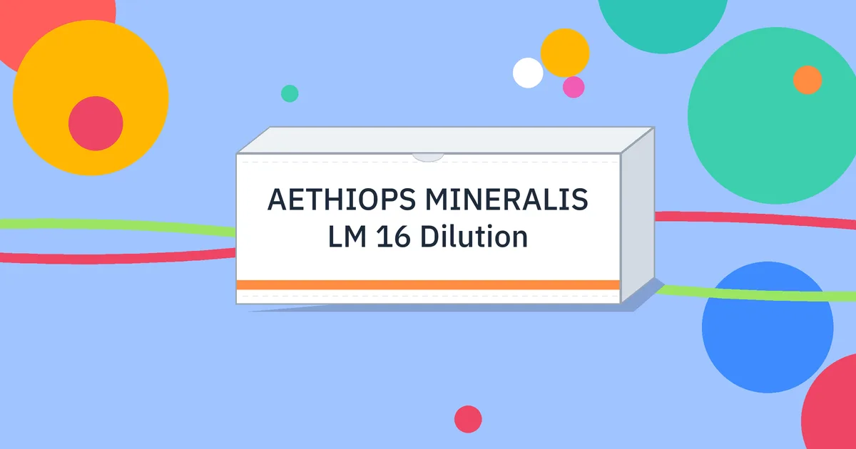 Symbolbild: Packung mit der Aufschrift AETHIOPS MINERALIS LM 16 Dilution (PZN 13302056) – Verfügbarkeit und Bezug in Apotheken in Frankfurt am Main