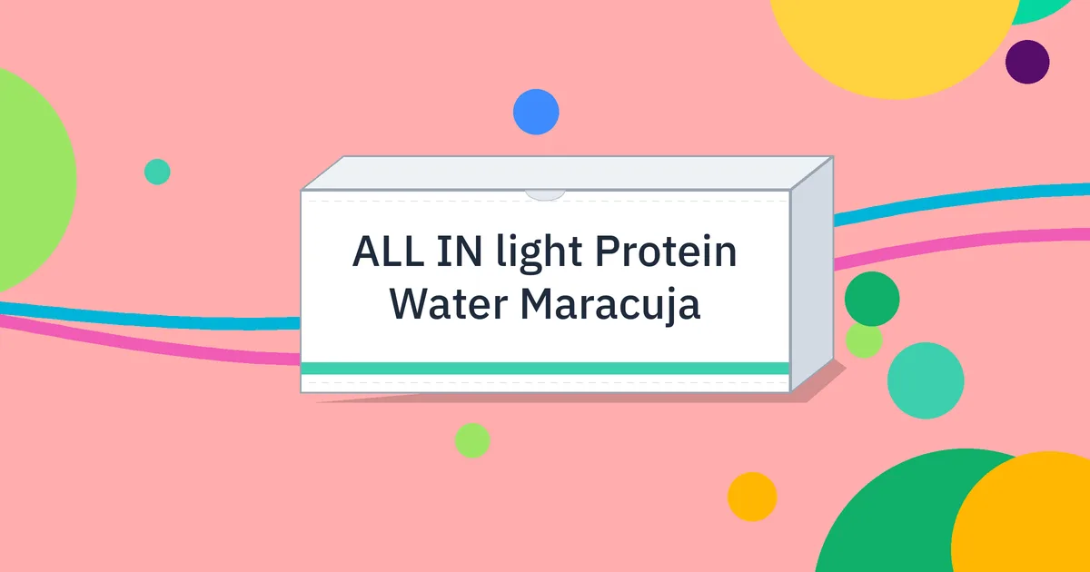 Symbolbild: Packung mit der Aufschrift ALL IN light Protein Water Maracuja (PZN 14598805) – Verfügbarkeit und Bezug in Apotheken in Frankfurt am Main