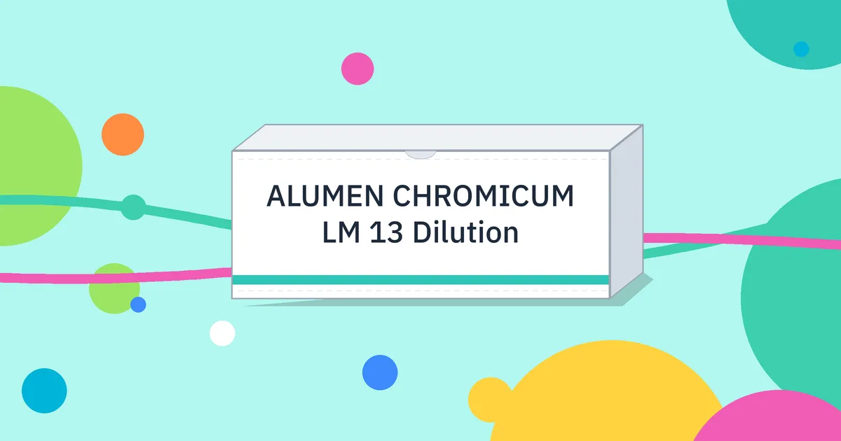 Symbolbild: Packung mit der Aufschrift ALUMEN CHROMICUM LM 13 Dilution (PZN 13315774) – Verfügbarkeit und Bezug in Apotheken in Frankfurt am Main