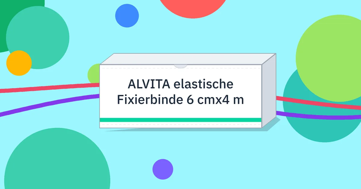 Symbolbild: Packung mit der Aufschrift ALVITA elastische Fixierbinde 6 cmx4 m (PZN 16811396) – Verfügbarkeit und Bezug in Apotheken in Frankfurt am Main