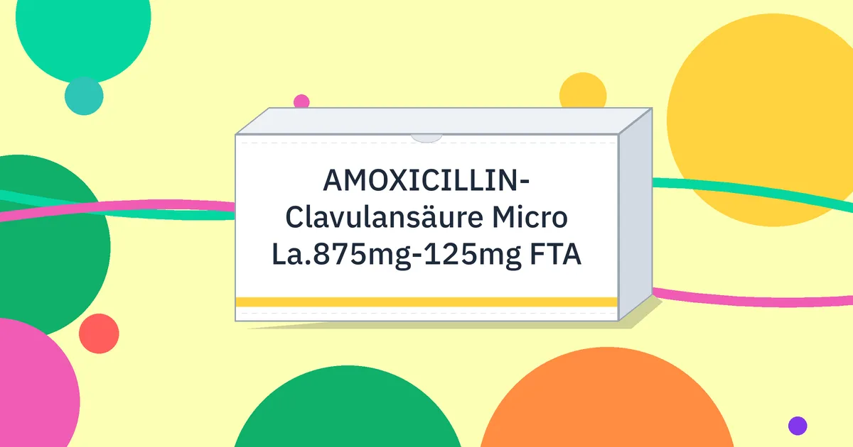 Symbolbild: Packung mit der Aufschrift AMOXICILLIN-Clavulansäure Micro La.875mg-125mg FTA (PZN 18220541) – Verfügbarkeit und Bezug in Apotheken in Frankfurt am Main