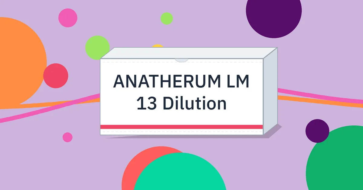Symbolbild: Packung mit der Aufschrift ANATHERUM LM 13 Dilution (PZN 13328819) – Verfügbarkeit und Bezug in Apotheken in Frankfurt am Main