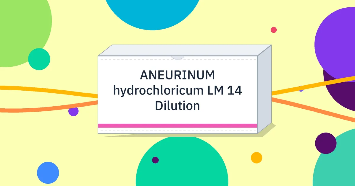 Symbolbild: Packung mit der Aufschrift ANEURINUM hydrochloricum LM 14 Dilution (PZN 13367535) – Verfügbarkeit und Bezug in Apotheken in Frankfurt am Main