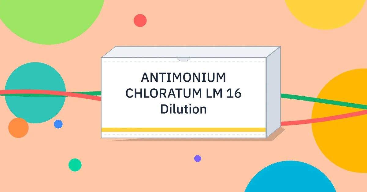 Symbolbild: Packung mit der Aufschrift ANTIMONIUM CHLORATUM LM 16 Dilution (PZN 13372660) – Verfügbarkeit und Bezug in Apotheken in Frankfurt am Main