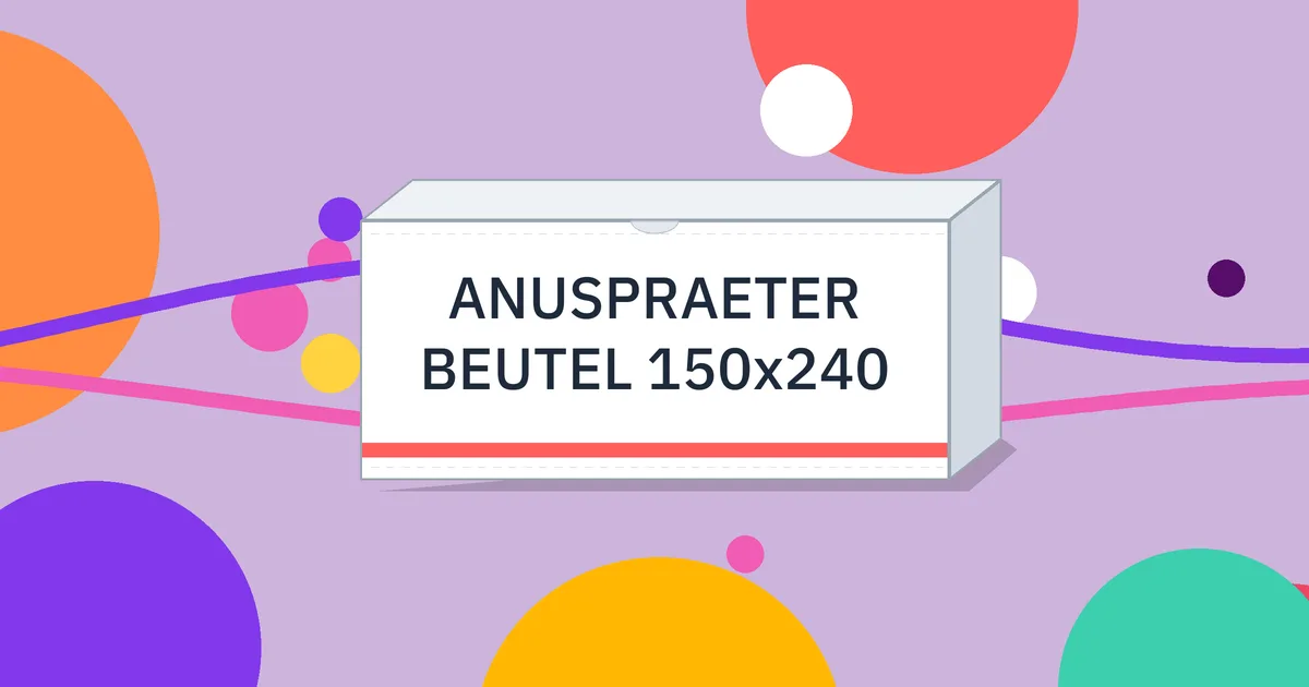 Symbolbild: Packung mit der Aufschrift ANUSPRAETER BEUTEL 150x240 (PZN 01723835) – Verfügbarkeit und Bezug in Apotheken in Frankfurt am Main