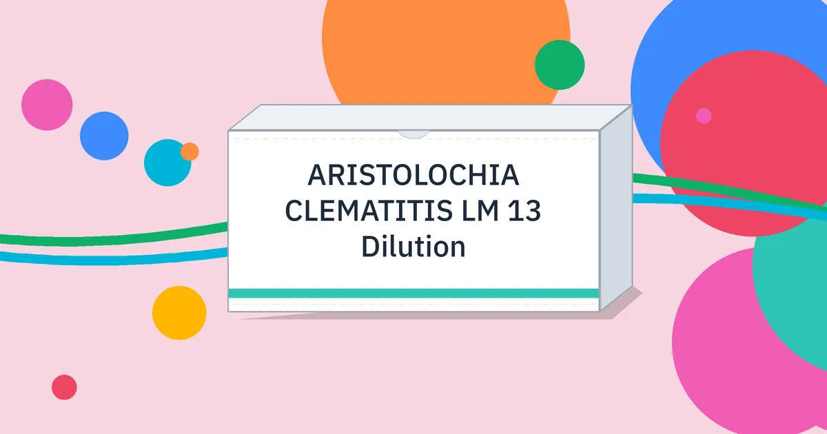 Symbolbild: Packung mit der Aufschrift ARISTOLOCHIA CLEMATITIS LM 13 Dilution (PZN 13391344) – Verfügbarkeit und Bezug in Apotheken in Frankfurt am Main
