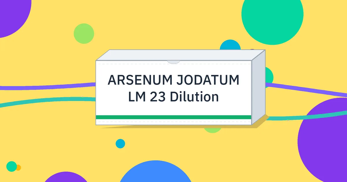 Symbolbild: Packung mit der Aufschrift ARSENUM JODATUM LM 23 Dilution (PZN 12779046) – Verfügbarkeit und Bezug in Apotheken in Frankfurt am Main