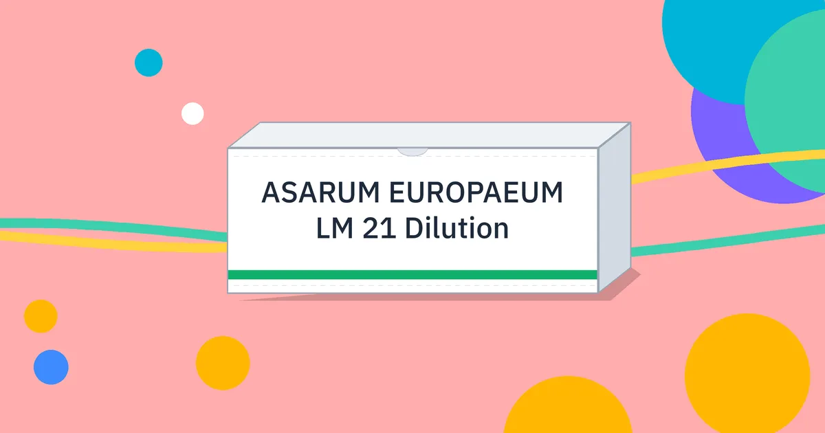 Symbolbild: Packung mit der Aufschrift ASARUM EUROPAEUM LM 21 Dilution (PZN 13397571) – Verfügbarkeit und Bezug in Apotheken in Frankfurt am Main