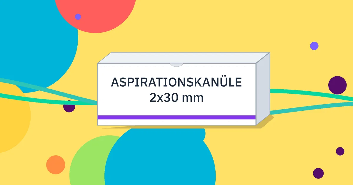 Symbolbild: Packung mit der Aufschrift ASPIRATIONSKANÜLE 2x30 mm (PZN 08722767) – Verfügbarkeit und Bezug in Apotheken in Frankfurt am Main