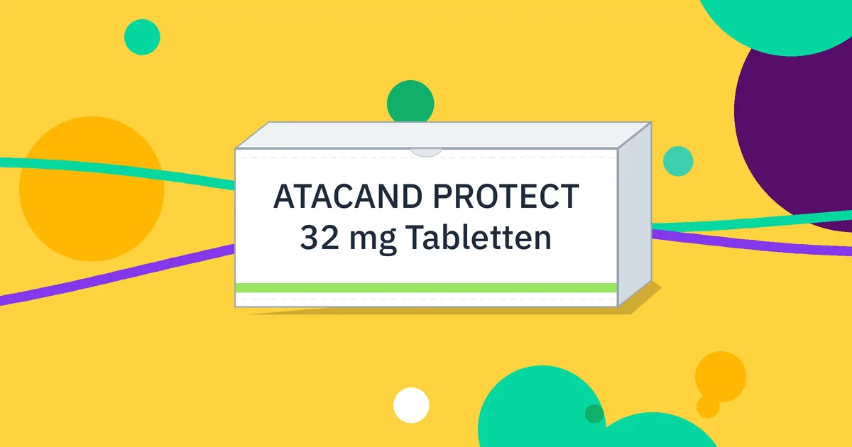 Symbolbild: Packung mit der Aufschrift ATACAND PROTECT 32 mg Tabletten (PZN 18364524) – Verfügbarkeit und Bezug in Apotheken in Frankfurt am Main
