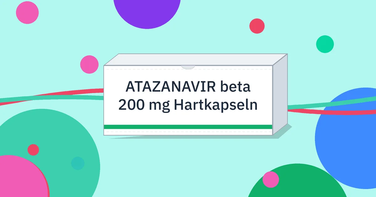 Symbolbild: Packung mit der Aufschrift ATAZANAVIR beta 200 mg Hartkapseln (PZN 14330994) – Verfügbarkeit und Bezug in Apotheken in Frankfurt am Main
