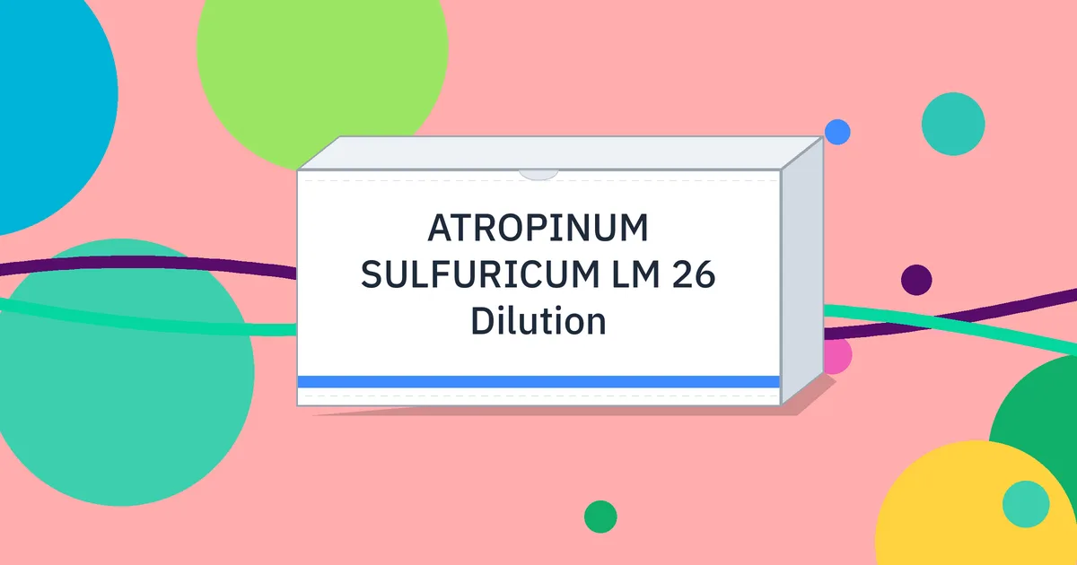 Symbolbild: Packung mit der Aufschrift ATROPINUM SULFURICUM LM 26 Dilution (PZN 13407163) – Verfügbarkeit und Bezug in Apotheken in Frankfurt am Main