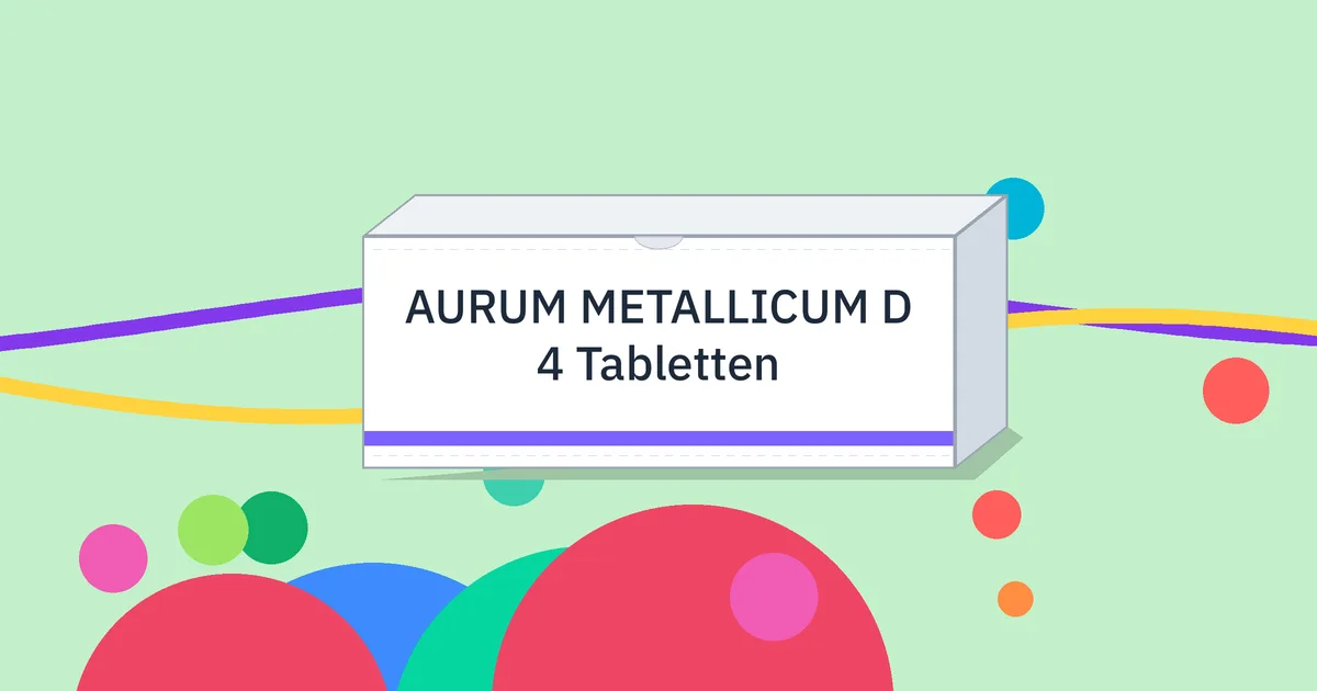 Symbolbild: Packung mit der Aufschrift AURUM METALLICUM D 4 Tabletten (PZN 01759299) – Verfügbarkeit und Bezug in Apotheken in Frankfurt am Main