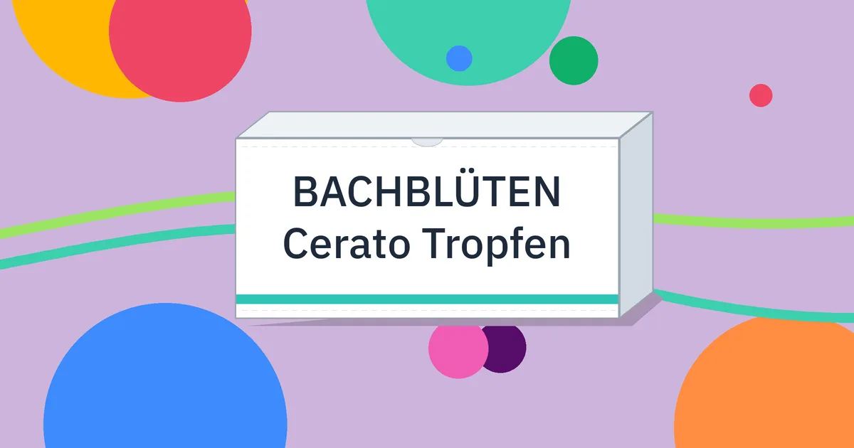 Symbolbild: Packung mit der Aufschrift BACHBLÜTEN Cerato Tropfen (PZN 08731068) – Verfügbarkeit und Bezug in Apotheken in Frankfurt am Main
