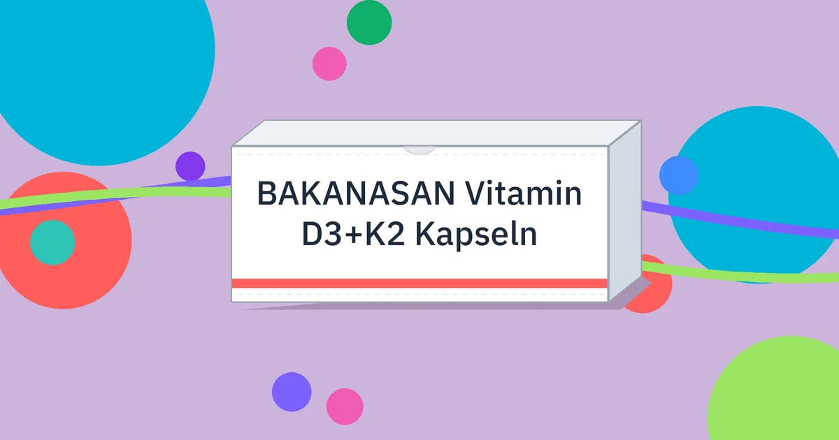 Symbolbild: Packung mit der Aufschrift BAKANASAN Vitamin D3+K2 Kapseln (PZN 18306662) – Verfügbarkeit und Bezug in Apotheken in Frankfurt am Main