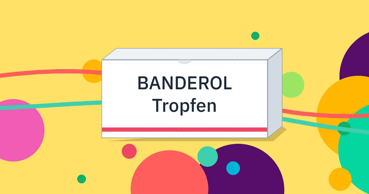 Symbolbild: Packung mit der Aufschrift BANDEROL Tropfen (PZN 16396589) – Verfügbarkeit und Bezug in Apotheken in Frankfurt am Main