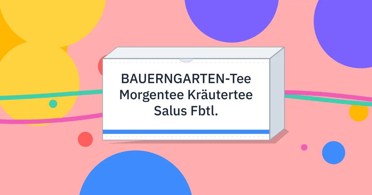Symbolbild: Packung mit der Aufschrift BAUERNGARTEN-Tee Morgentee Kräutertee Salus Fbtl. (PZN 12543131) – Verfügbarkeit und Bezug in Apotheken in Frankfurt am Main