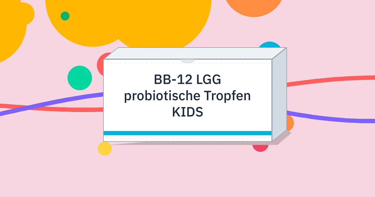 Symbolbild: Packung mit der Aufschrift BB-12 LGG probiotische Tropfen KIDS (PZN 18654334) – Verfügbarkeit und Bezug in Apotheken in Frankfurt am Main