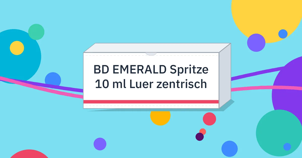 Symbolbild: Packung mit der Aufschrift BD EMERALD Spritze 10 ml Luer zentrisch (PZN 04550944) – Verfügbarkeit und Bezug in Apotheken in Frankfurt am Main