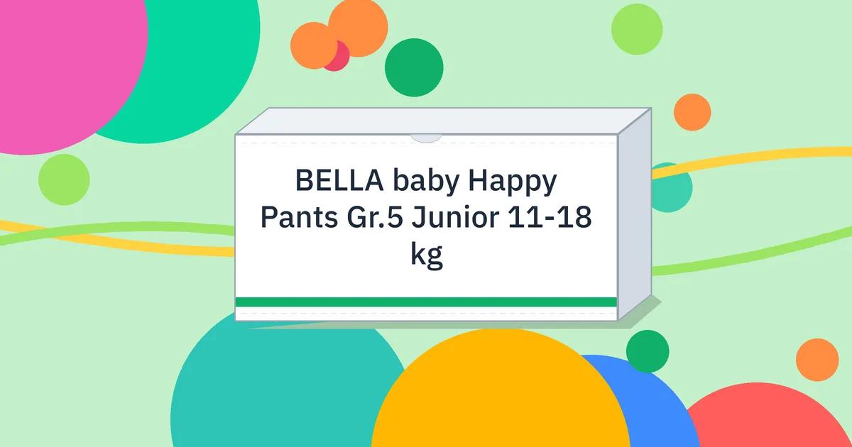 Symbolbild: Packung mit der Aufschrift BELLA baby Happy Pants Gr.5 Junior 11-18 kg (PZN 17979264) – Verfügbarkeit und Bezug in Apotheken in Frankfurt am Main