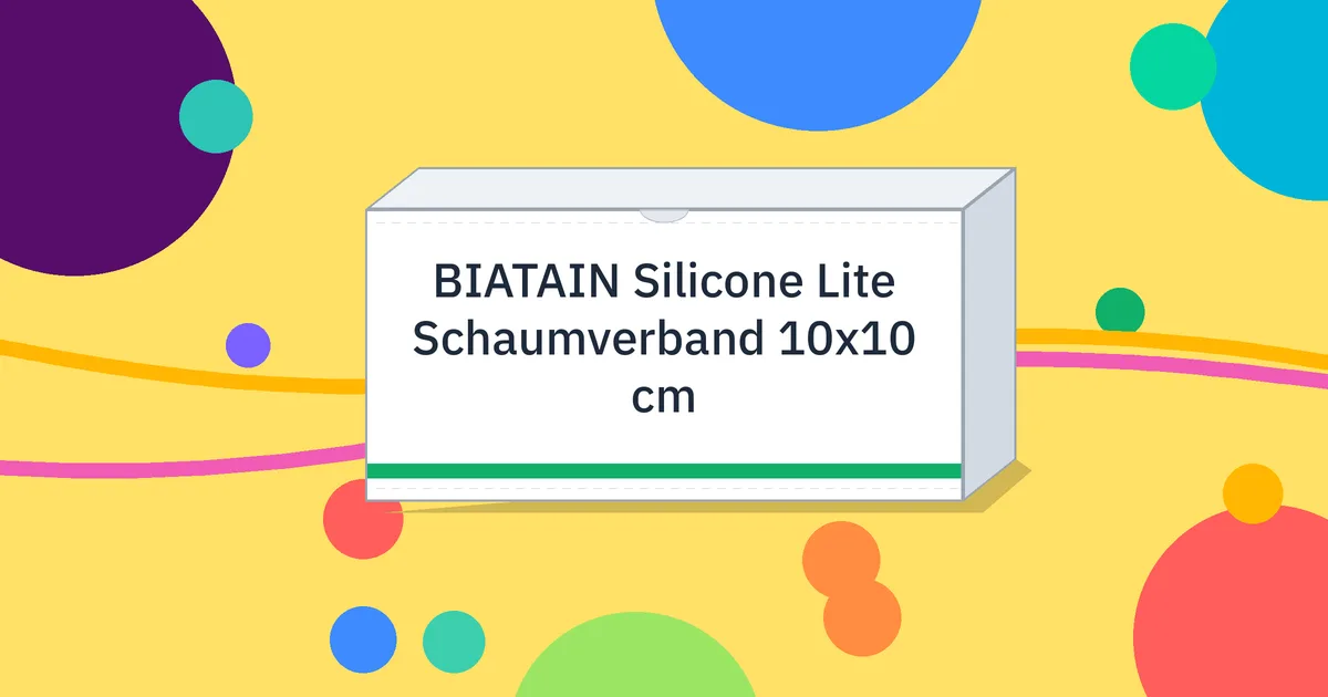 Symbolbild: Packung mit der Aufschrift BIATAIN Silicone Lite Schaumverband 10x10 cm (PZN 18736552) – Verfügbarkeit und Bezug in Apotheken in Frankfurt am Main