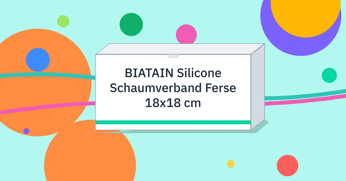 Symbolbild: Packung mit der Aufschrift BIATAIN Silicone Schaumverband Ferse 18x18 cm (PZN 14307044) – Verfügbarkeit und Bezug in Apotheken in Frankfurt am Main