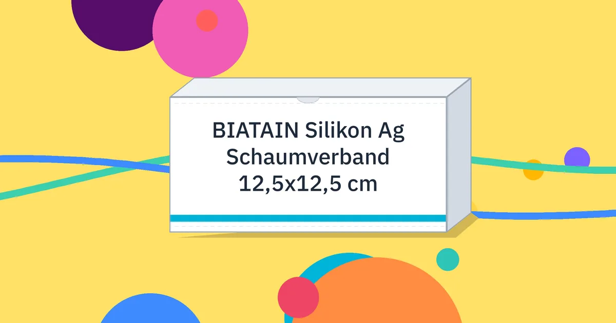 Symbolbild: Packung mit der Aufschrift BIATAIN Silikon Ag Schaumverband 12,5x12,5 cm (PZN 11159956) – Verfügbarkeit und Bezug in Apotheken in Frankfurt am Main