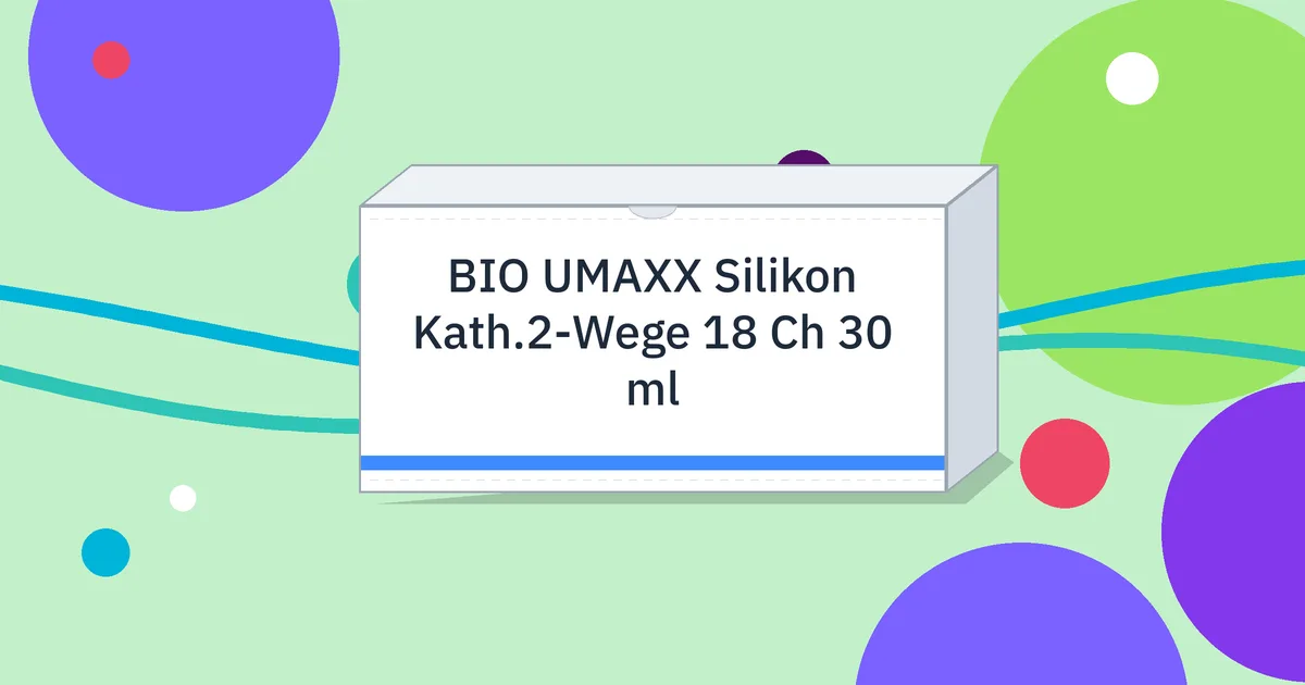 Symbolbild: Packung mit der Aufschrift BIO UMAXX Silikon Kath.2-Wege 18 Ch 30 ml (PZN 05555151) – Verfügbarkeit und Bezug in Apotheken in Frankfurt am Main