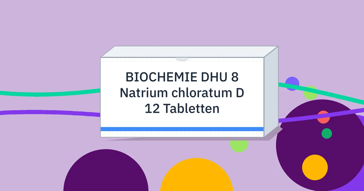 Symbolbild: Packung mit der Aufschrift BIOCHEMIE DHU 8 Natrium chloratum D 12 Tabletten (PZN 06584189) – Verfügbarkeit und Bezug in Apotheken in Frankfurt am Main