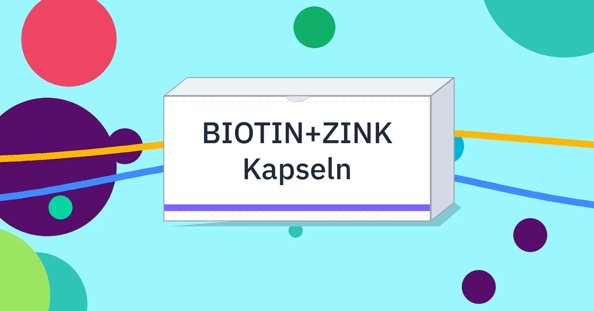 Symbolbild: Packung mit der Aufschrift BIOTIN+ZINK Kapseln (PZN 16363590) – Verfügbarkeit und Bezug in Apotheken in Frankfurt am Main