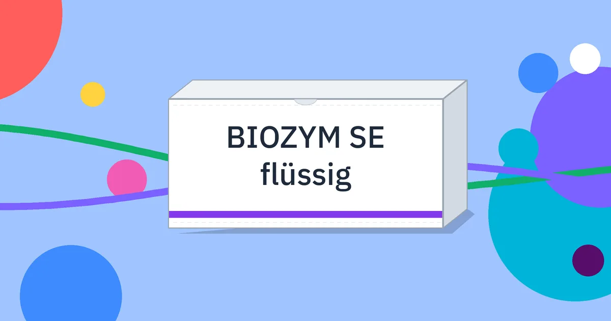 Symbolbild: Packung mit der Aufschrift BIOZYM SE flüssig (PZN 02170019) – Verfügbarkeit und Bezug in Apotheken in Frankfurt am Main