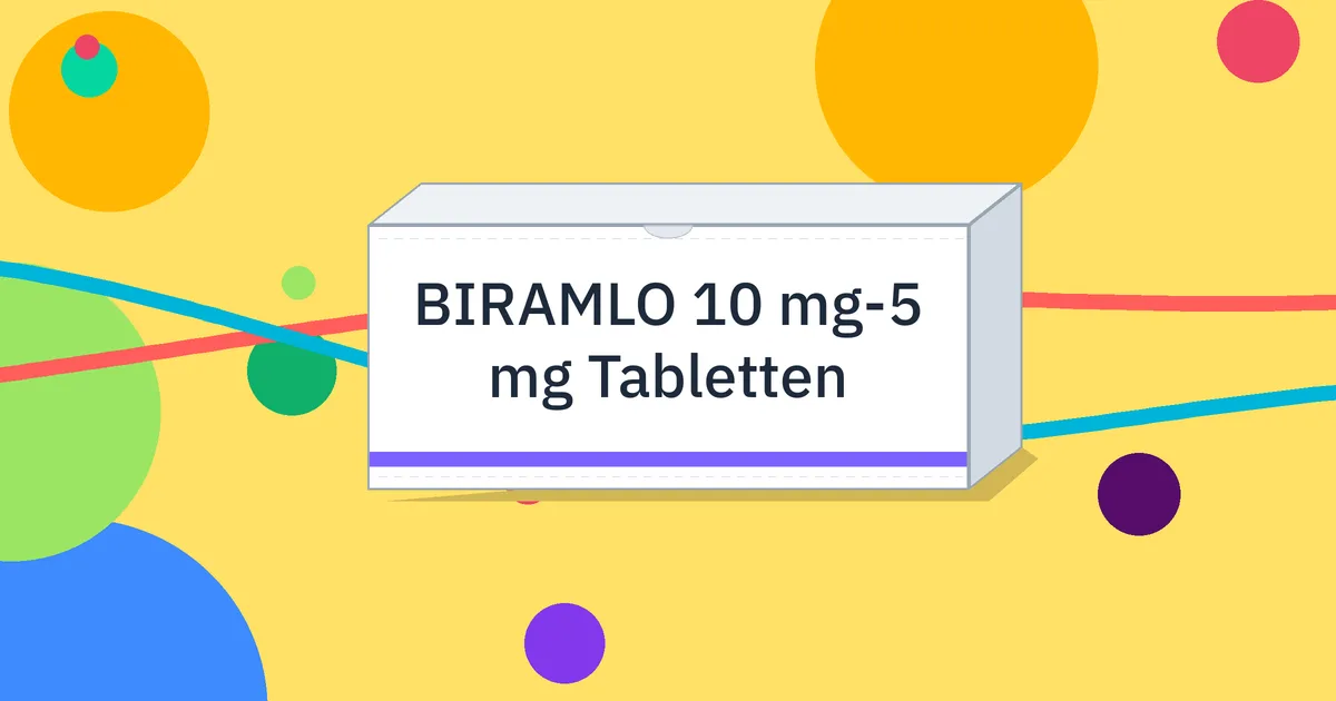 Symbolbild: Packung mit der Aufschrift BIRAMLO 10 mg-5 mg Tabletten (PZN 12450062) – Verfügbarkeit und Bezug in Apotheken in Frankfurt am Main