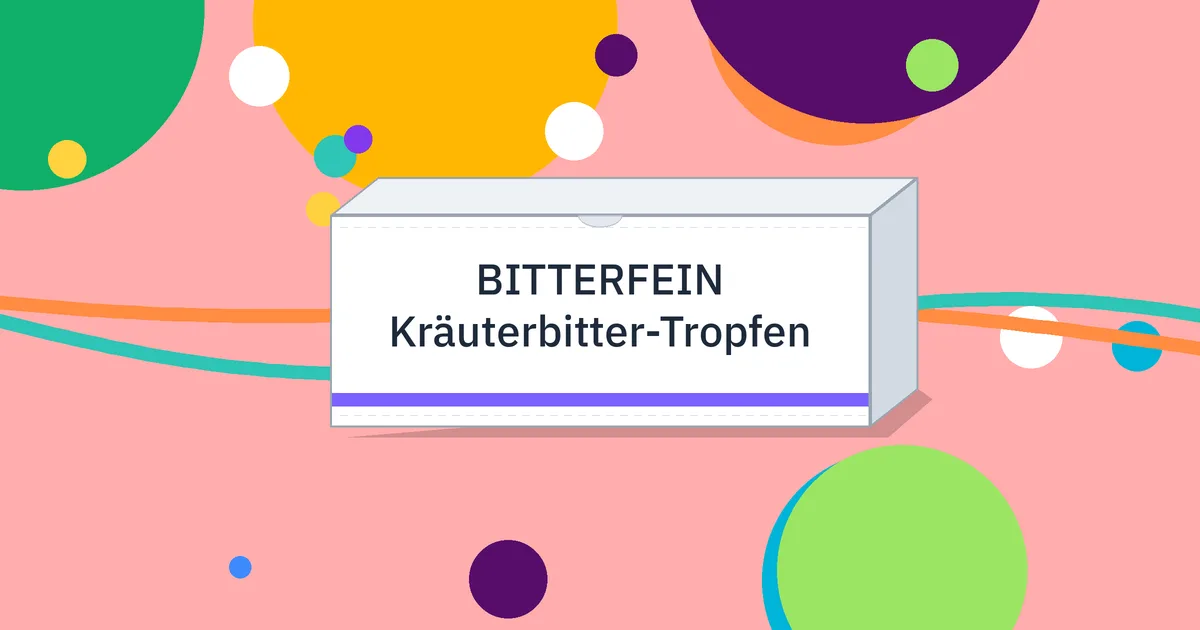 Symbolbild: Packung mit der Aufschrift BITTERFEIN Kräuterbitter-Tropfen (PZN 16325069) – Verfügbarkeit und Bezug in Apotheken in Frankfurt am Main