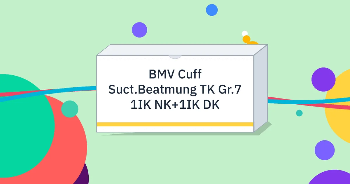 Symbolbild: Packung mit der Aufschrift BMV Cuff Suct.Beatmung TK Gr.7 1IK NK+1IK DK (PZN 18383131) – Verfügbarkeit und Bezug in Apotheken in Frankfurt am Main
