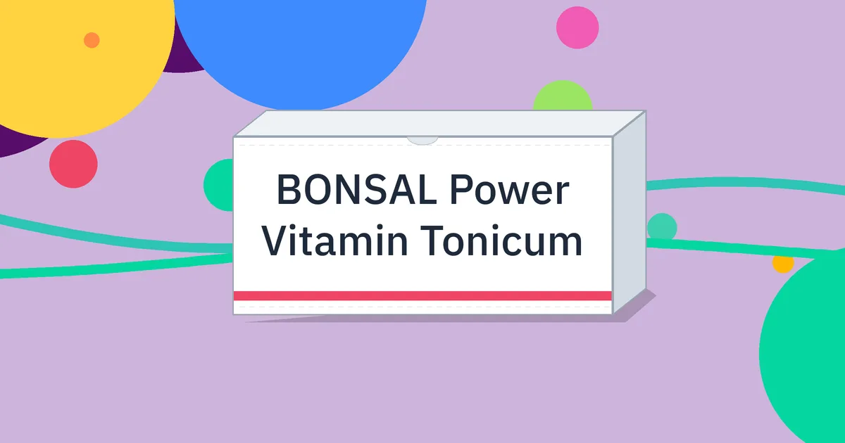 Symbolbild: Packung mit der Aufschrift BONSAL Power Vitamin Tonicum (PZN 01521126) – Verfügbarkeit und Bezug in Apotheken in Frankfurt am Main