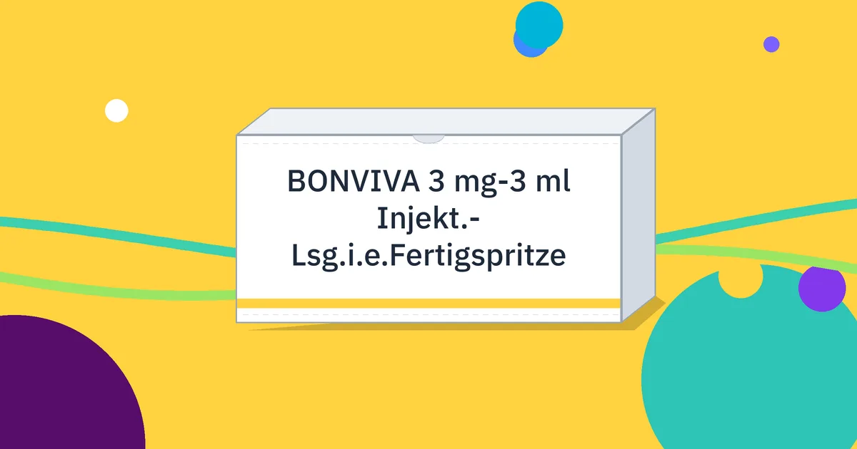 Symbolbild: Packung mit der Aufschrift BONVIVA 3 mg-3 ml Injekt.-Lsg.i.e.Fertigspritze (PZN 07507050) – Verfügbarkeit und Bezug in Apotheken in Frankfurt am Main