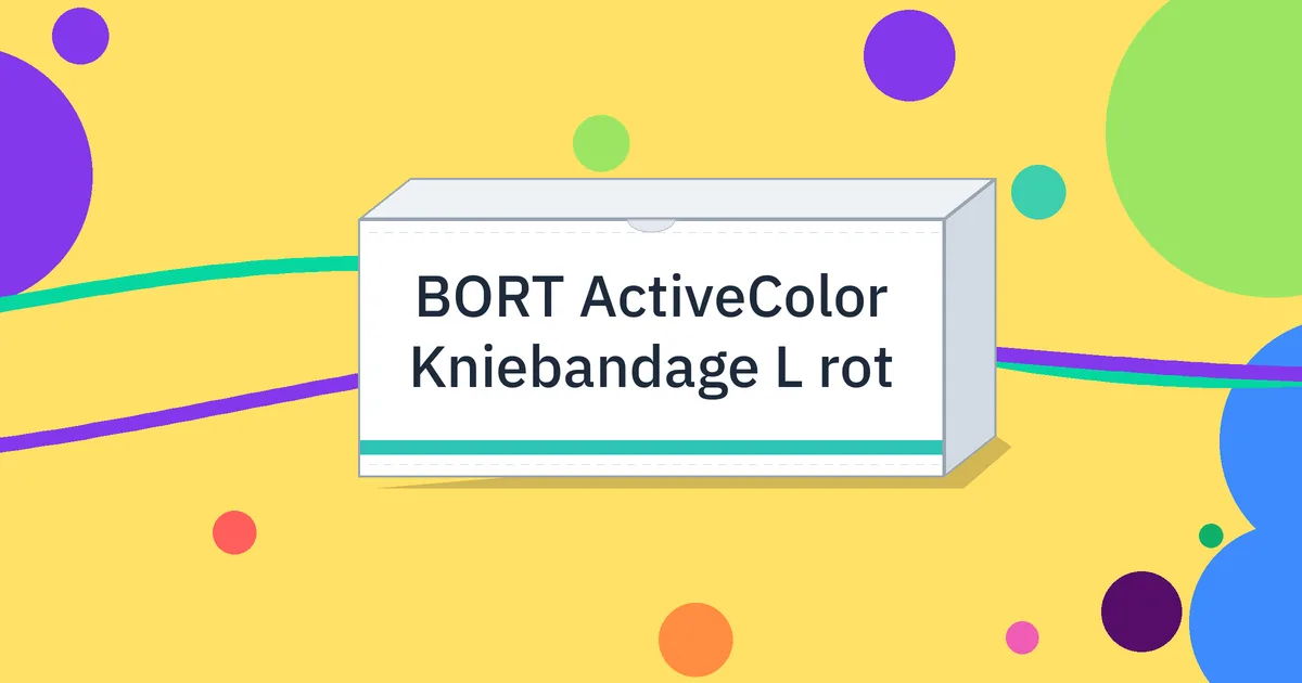 Symbolbild: Packung mit der Aufschrift BORT ActiveColor Kniebandage L rot (PZN 06914600) – Verfügbarkeit und Bezug in Apotheken in Frankfurt am Main