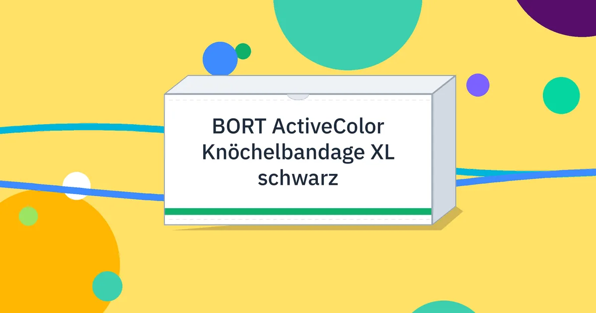 Symbolbild: Packung mit der Aufschrift BORT ActiveColor Knöchelbandage XL schwarz (PZN 04535749) – Verfügbarkeit und Bezug in Apotheken in Frankfurt am Main